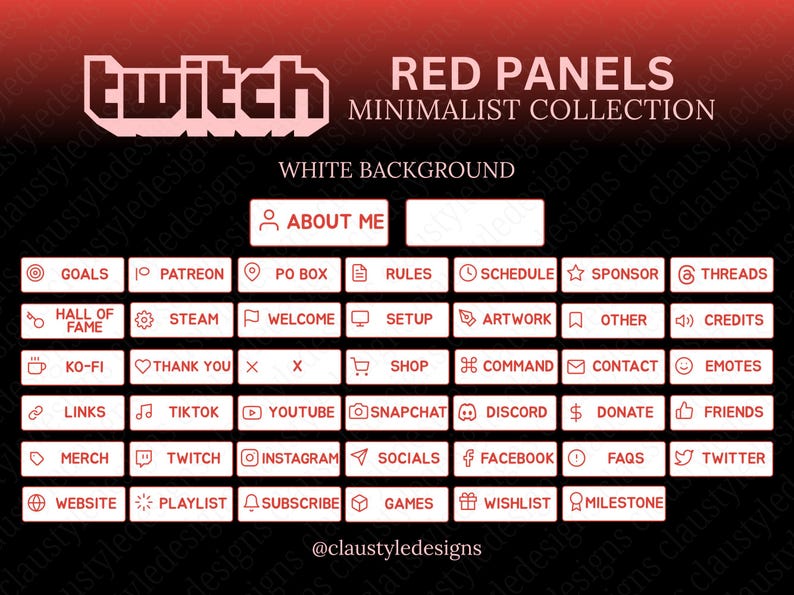Red Twitch Panel Minimalist Twitch Panel Simple Panel Aesthetic Twitch ...