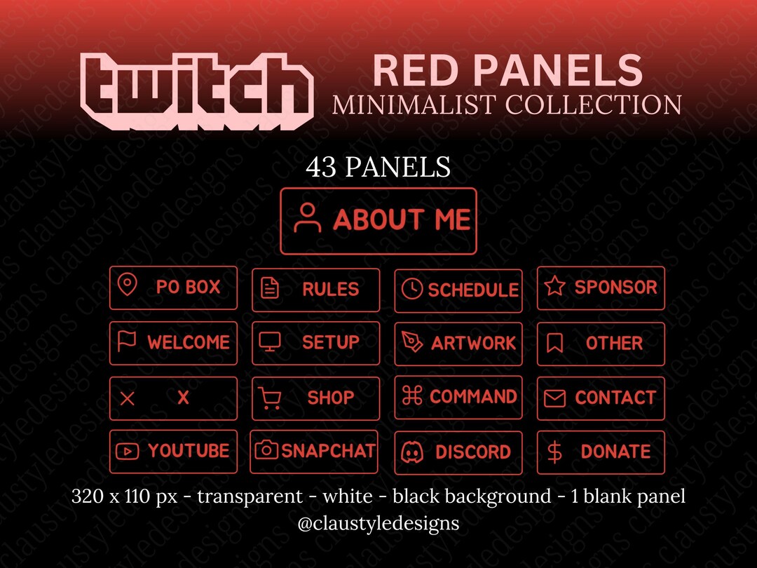 Red Twitch Panel Minimalist Twitch Panel Simple Panel Aesthetic Twitch ...