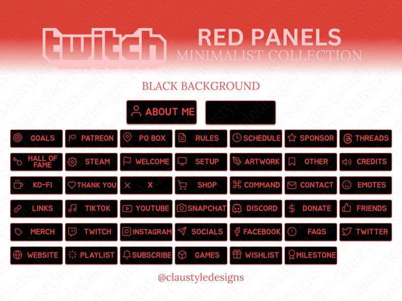 Red Twitch Panel Minimalist Twitch Panel Simple Panel Aesthetic Twitch ...