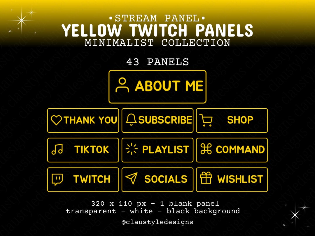 Yellow Twitch Panel Minimalist Twitch Panel Simple Aesthetic Twitch ...