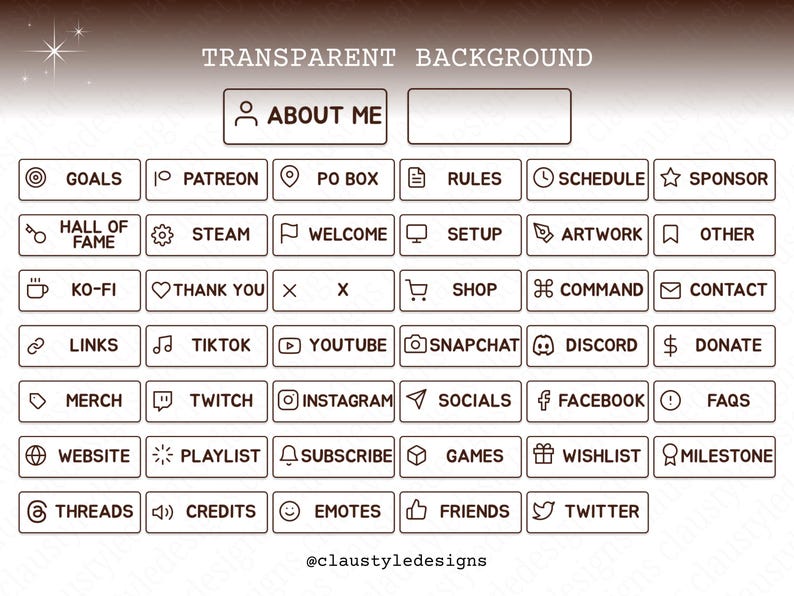 Brown Twitch Panel Minimalist Twitch Panel Simple Aesthetic Twitch ...