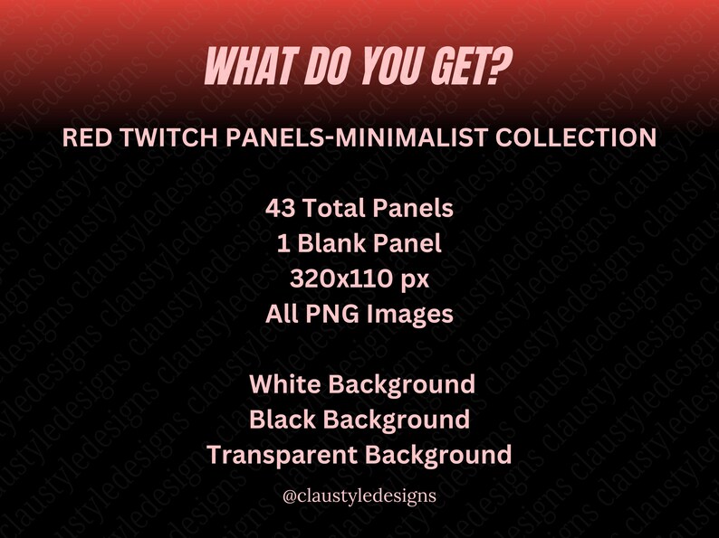 Red Twitch Panel Minimalist Twitch Panel Simple Panel Aesthetic Twitch ...