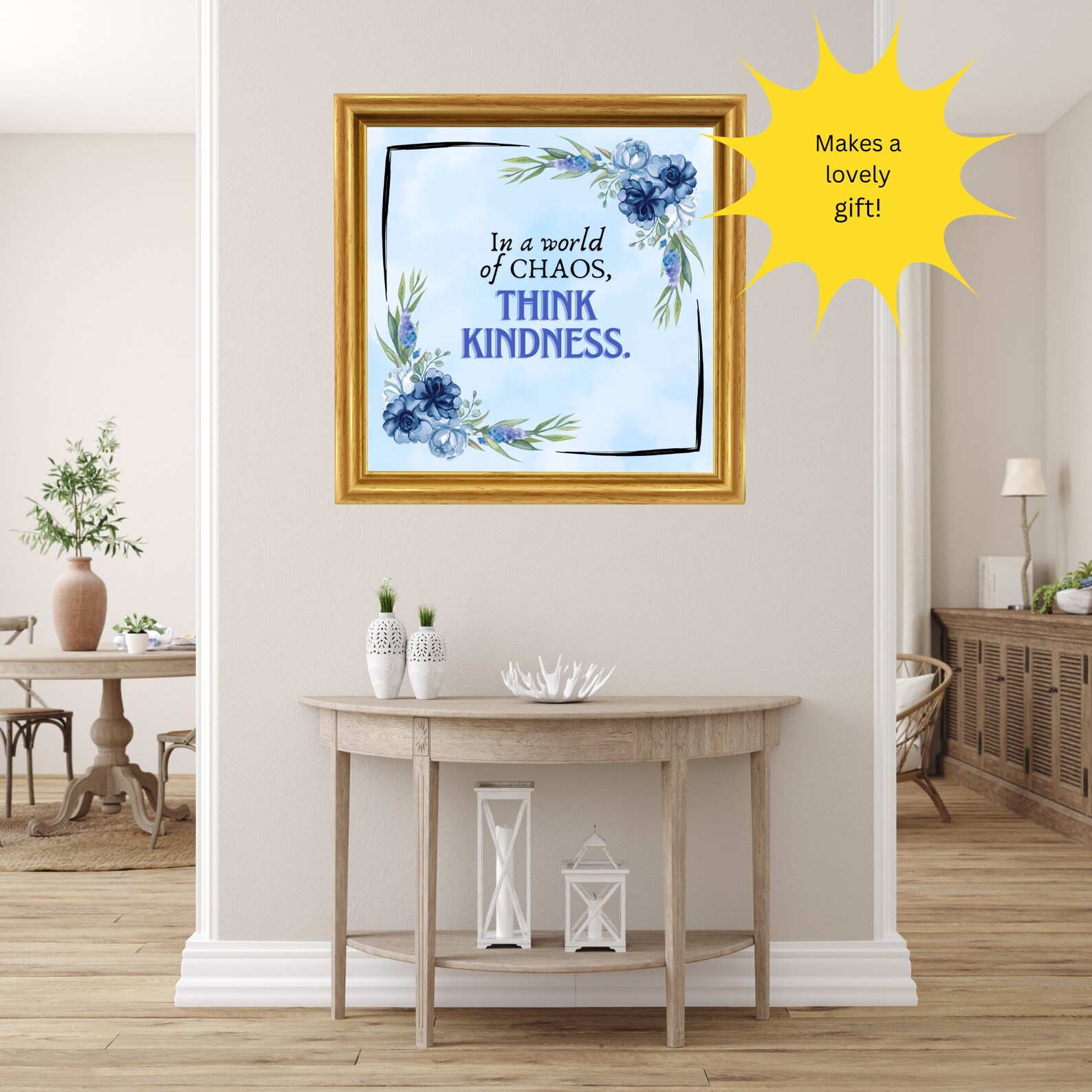 Blue Flower Printable Poster Instant PDF Download Floral Wall Art for ...