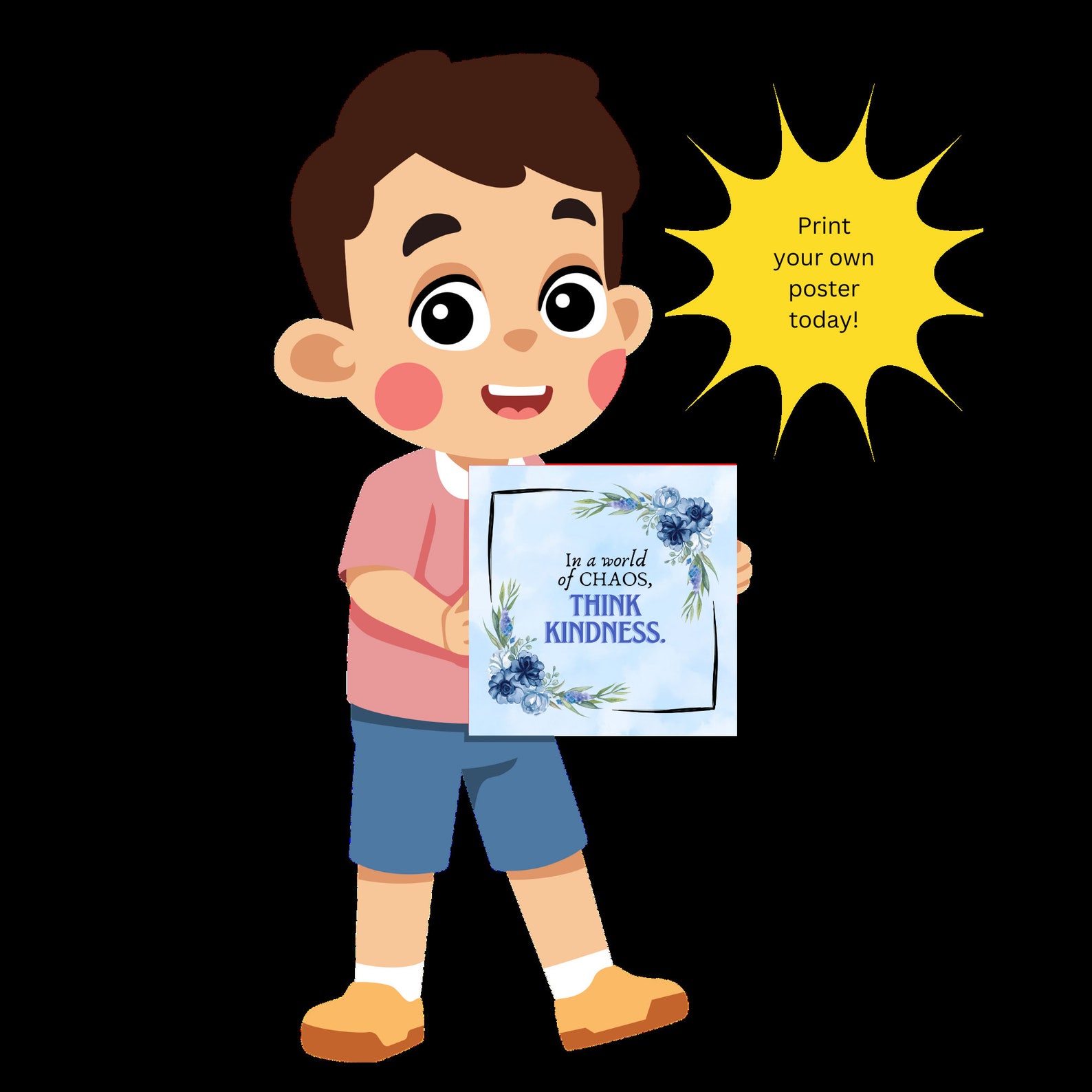 Blue Flower Printable Poster Instant PDF Download Floral Wall Art for ...