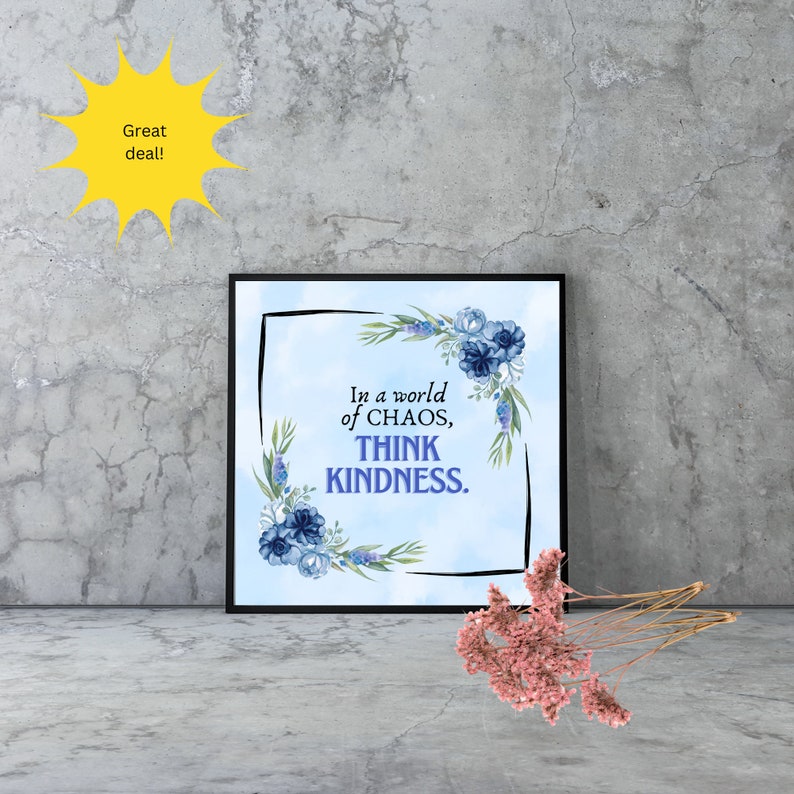 Blue Flower Printable Poster Instant PDF Download Floral Wall Art for ...