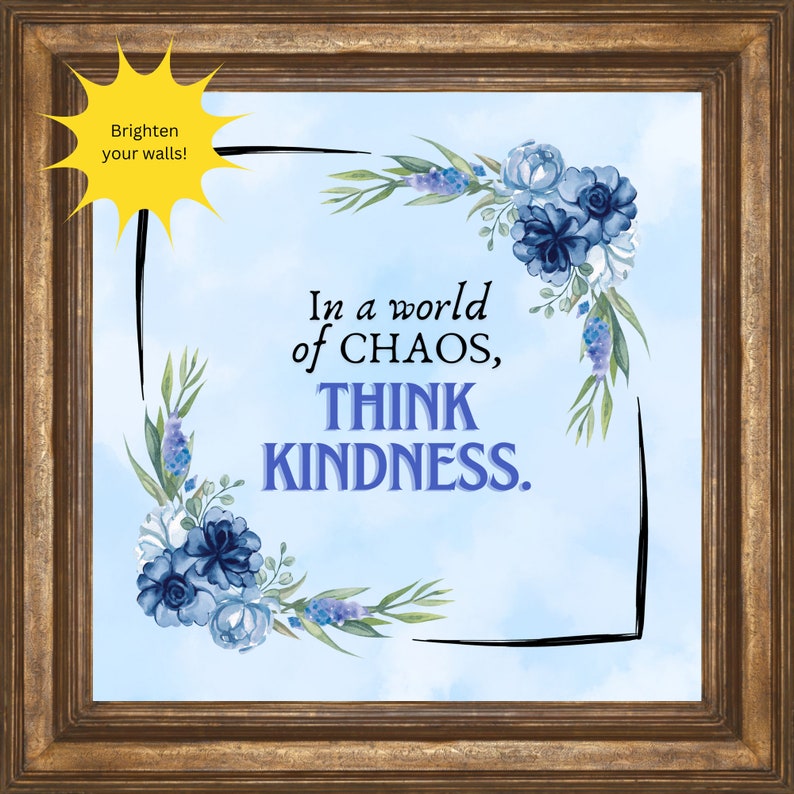 Blue Flower Printable Poster Instant PDF Download Floral Wall Art for ...