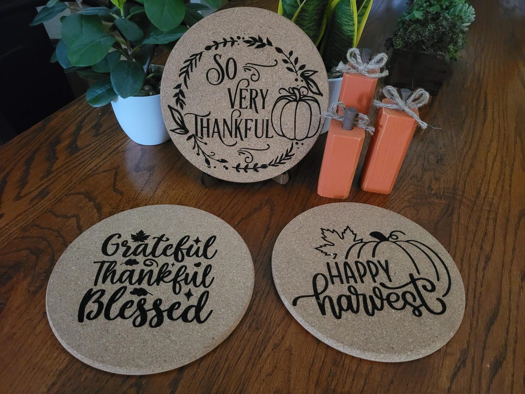 Set of 3 Laser Engraved Trivets Unique Holiday Gift, Christmas Gift ...