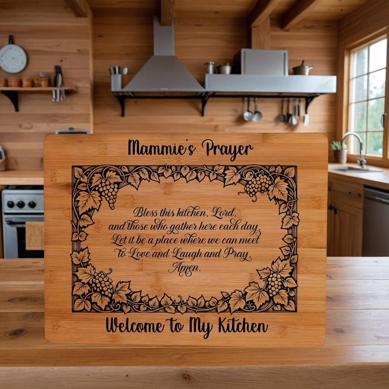 Kitchen Prayer on Christmas Cutting Board Thoughtful Personalized Gift ...