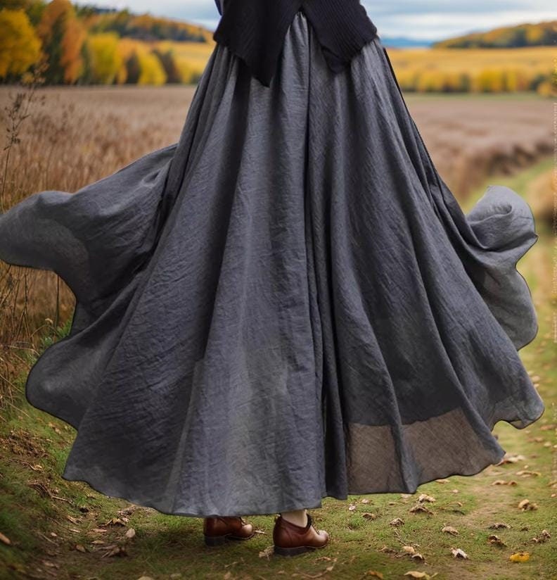 Cotton Linen Ren Faire Skirt, 32 Colors Renaissance Skirt, Women ...