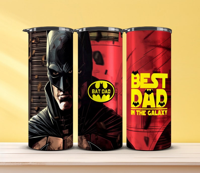 Bat Dad Tumbler Wrap, Best Dad Skinny Tumbler Designs, Super Hero ...