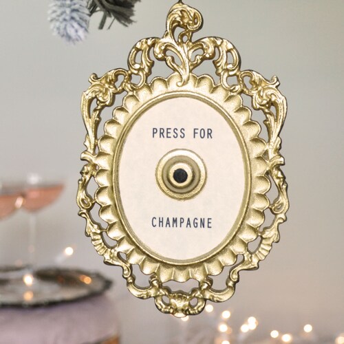 Press for Champagne Framed Vintage Button Ringing Version - Etsy