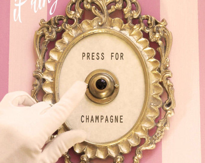 Press for Champagne Framed Vintage Button ( Ringing Version ) - Etsy