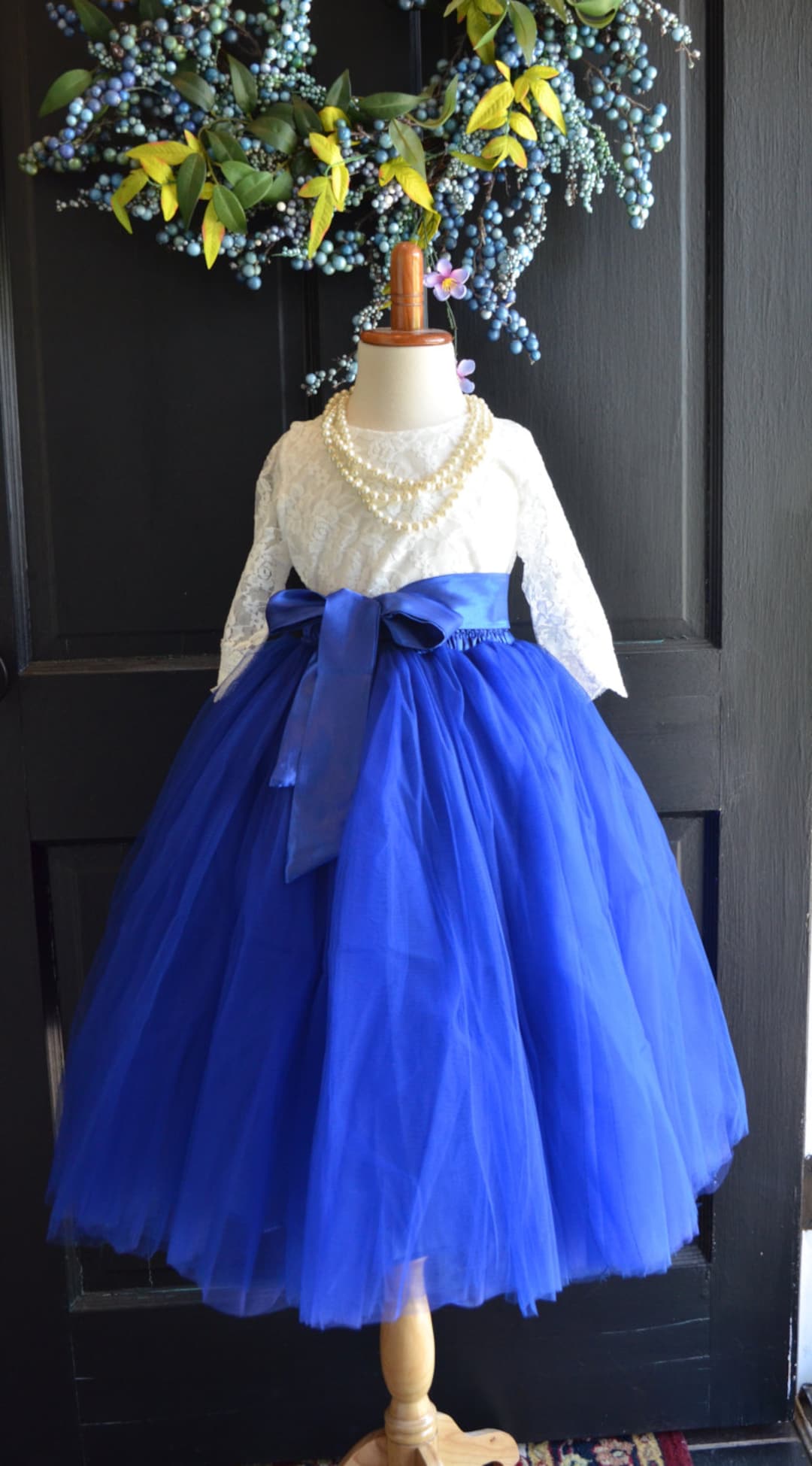 Girls Cobalt Blue Tutu, Girls Royal Blue Long Tulle Skirt , Blue Tutu ...