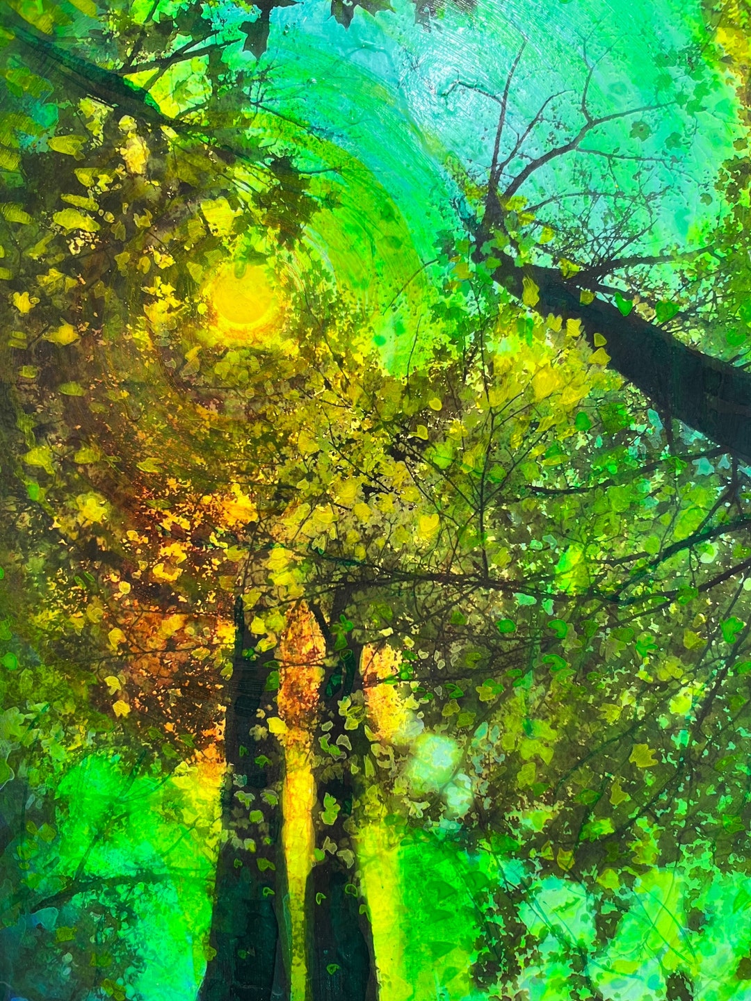 Green Trees, Changing Seasons, Forest, Woods, Signore Art, Mixed Media ...