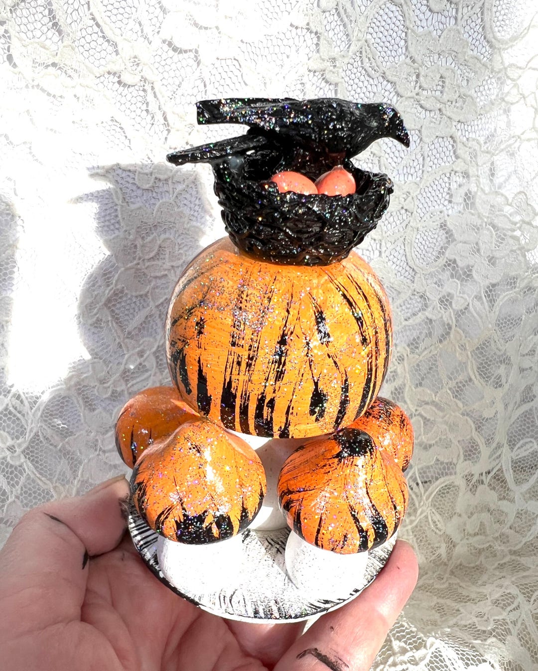 Nesting Crow, Amanita Mushroomcore, Cottage Core Decor, Knickknacks ...