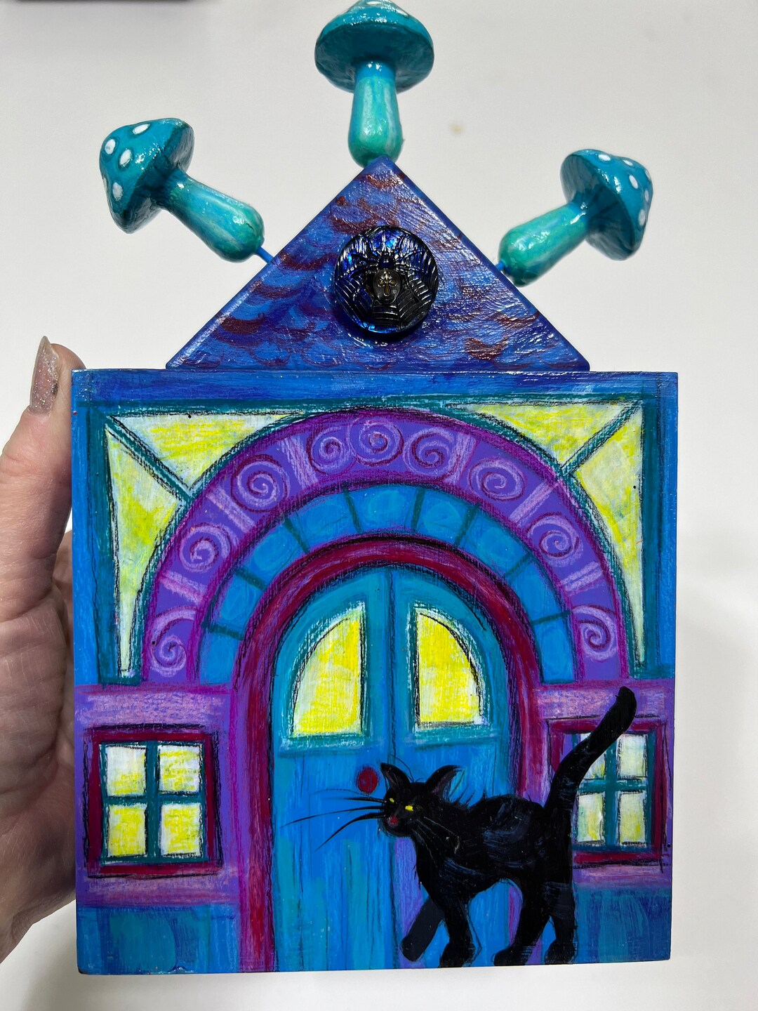 Blue Door Apothecary, Potion Shop, Magic, Black Cat, Whimsical Art ...