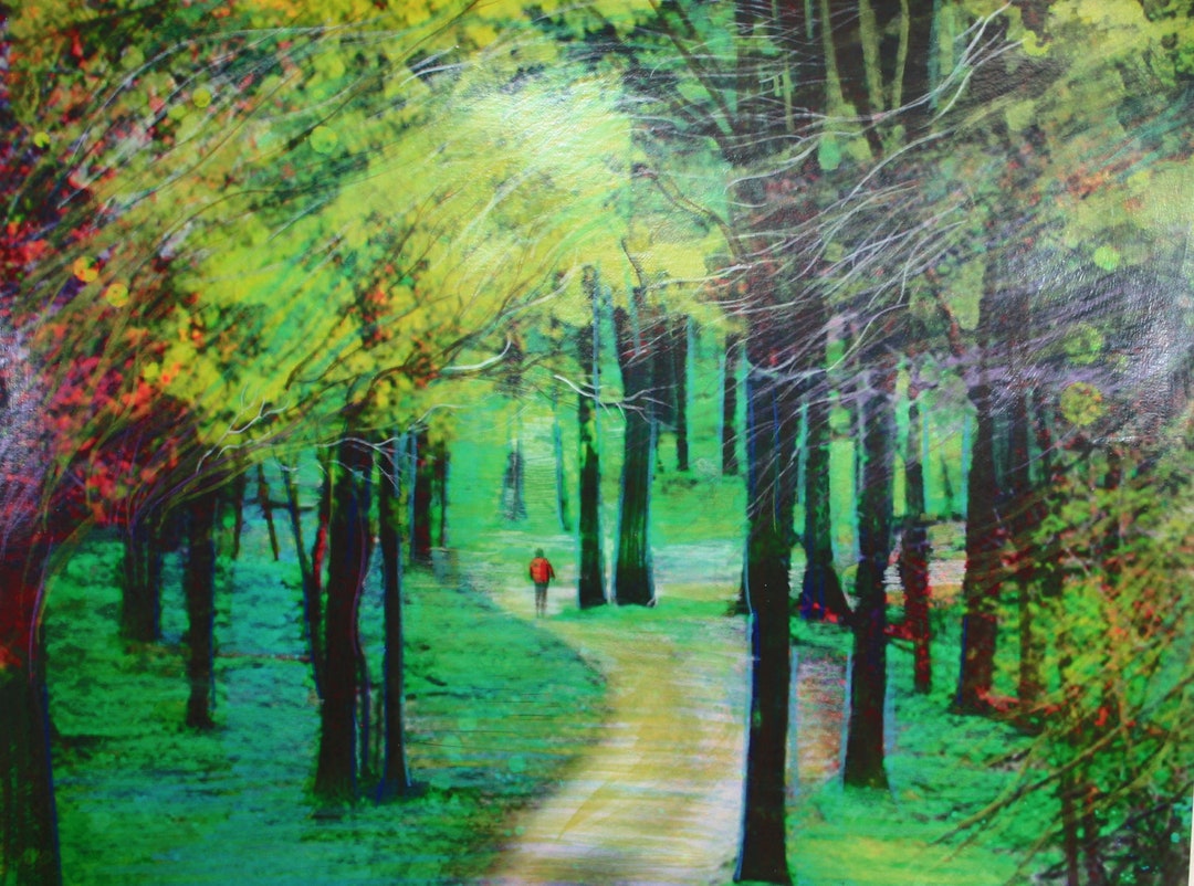 Nature Wall Art Original, Tree Art, Forest Art, Spring Rains,fine Art ...