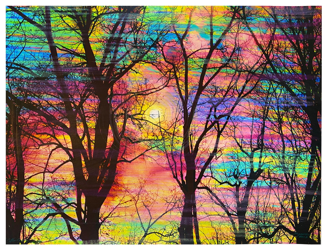 Nature Wall Art, Colorful Tree Art, 16x20 Inches, Cotton Candy, Gift ...