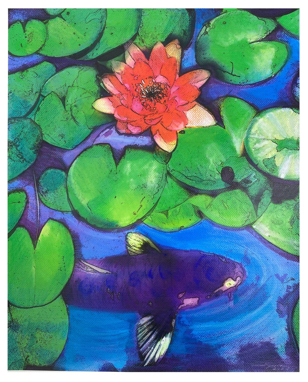 Summer Koi , Koi Wall Art, Nature Wall Art, Prints and Painting ...