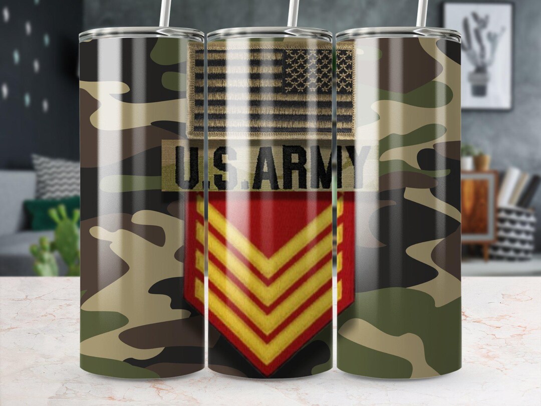 Military Camouflage Digital Wrap for 20oz Skinny Tumbler, Seamless Army ...
