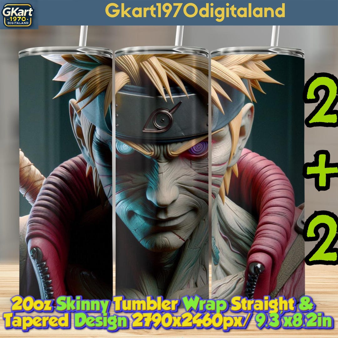 Naruto 20oz Skinny Tumbler Wrap, Digital Download Design, Custom Anime ...