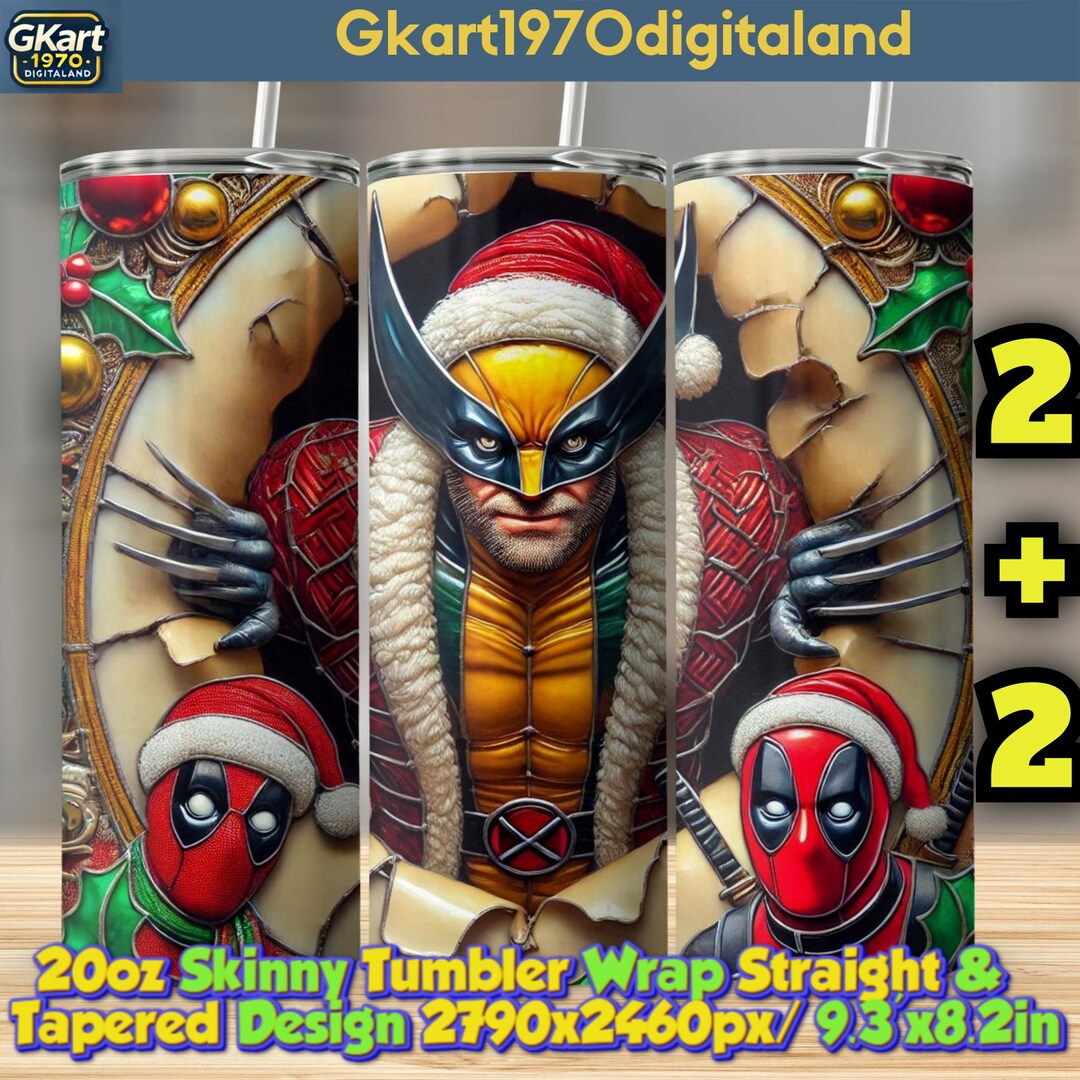 Christmas 3D Hole, Snowman, Wolverine 20oz Skinny Tumbler Wrap ...