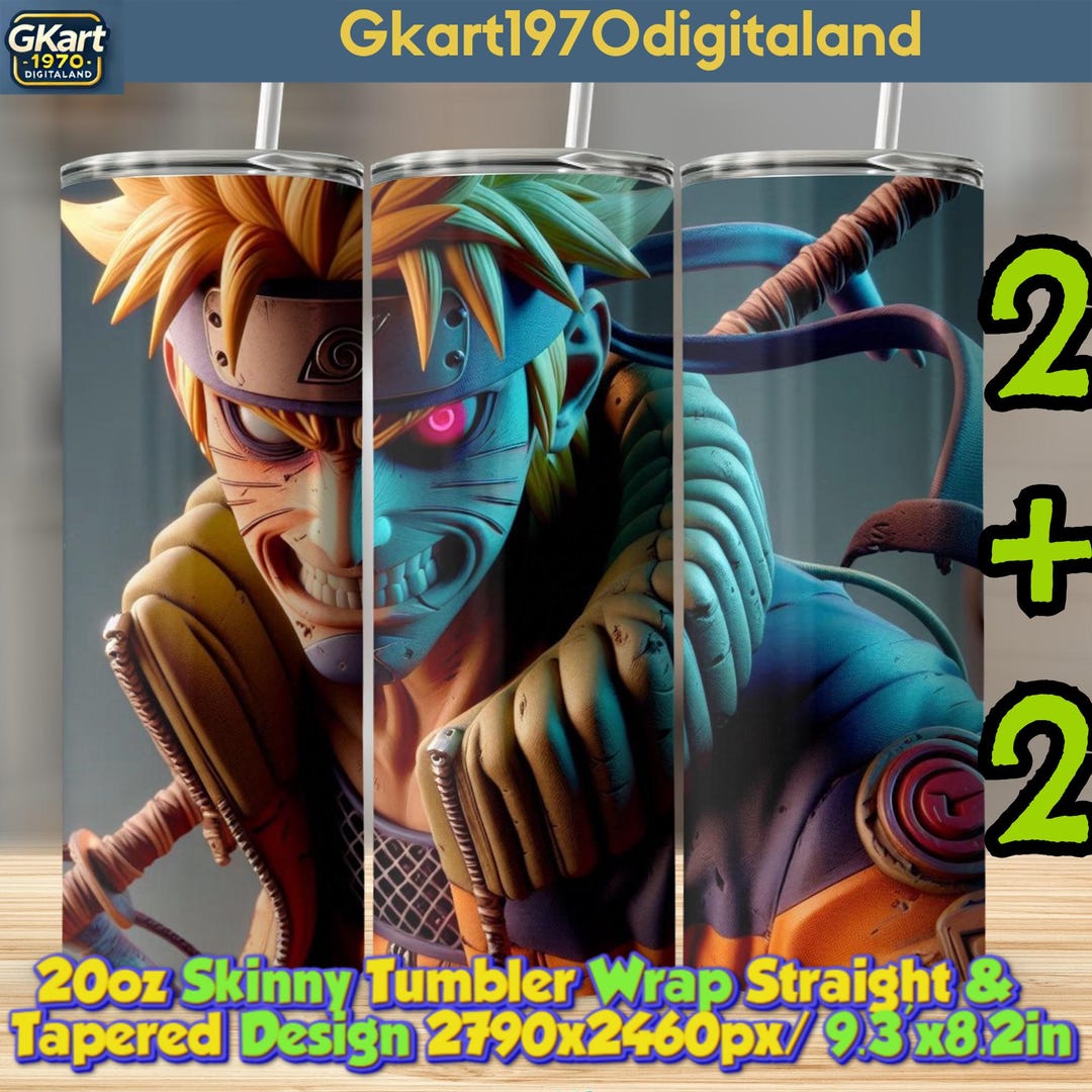 Naruto Digital Wrap for 20oz Skinny Tumbler, Straight and Tapered ...