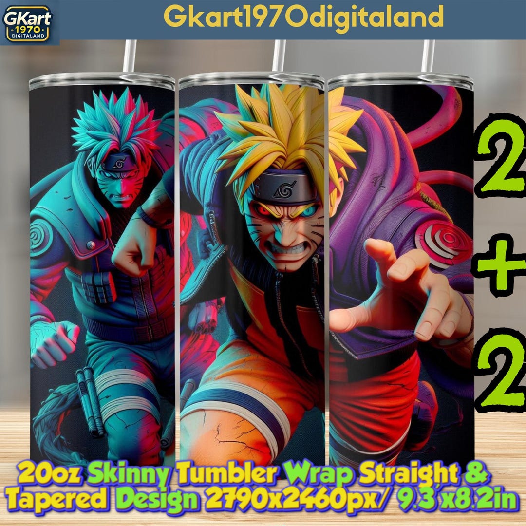 Naruto Tumbler Wrap Digital Design, 20oz Skinny Tumbler Straight ...