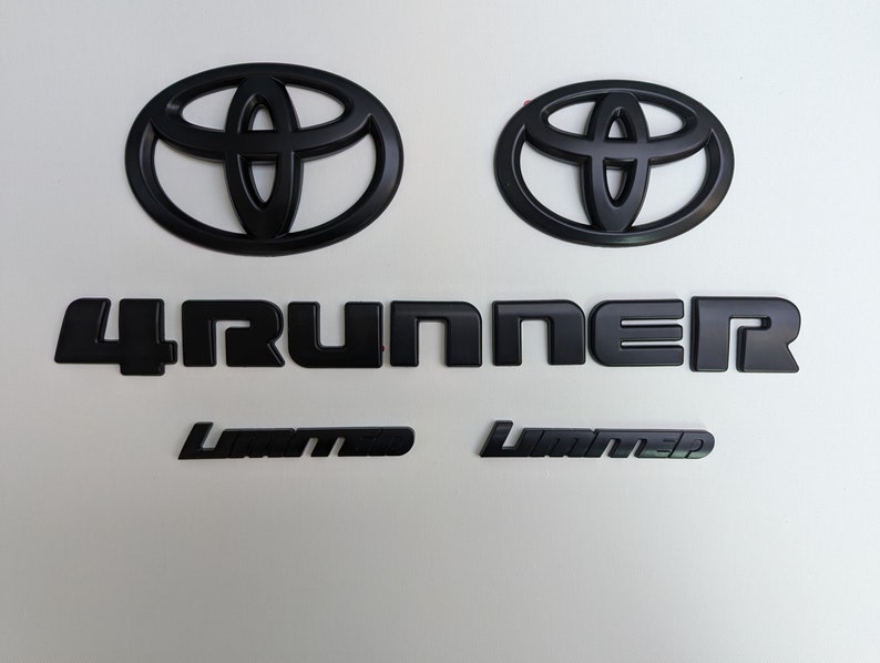 4RUNNER Blackout Emblem Overlay Kit 5TH GEN 2010-2024 Stickers Black ...