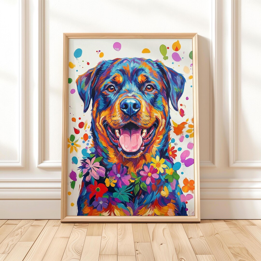 Colourful Rottweiler Dog Pop Art Print, Fun Vibrant Poster - Etsy