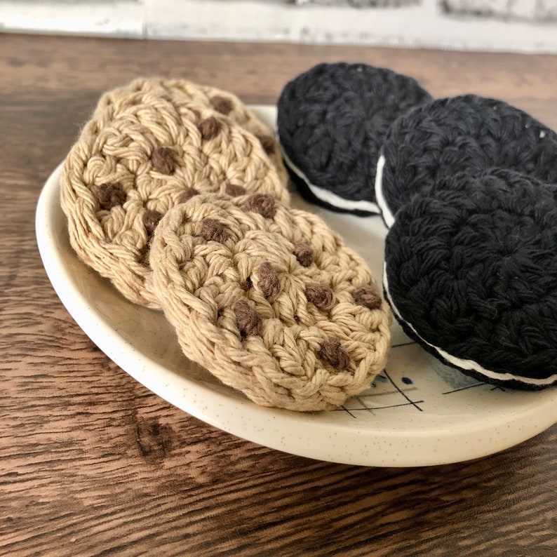 Crochet Cookies Chocolate Chip Play Food Decorative Cookies Amigurumi ...