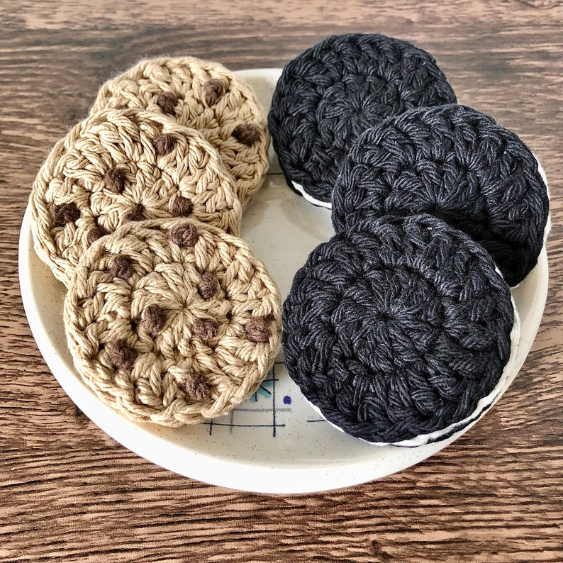 Crochet Cookies Chocolate Chip Play Food Decorative - Etsy
