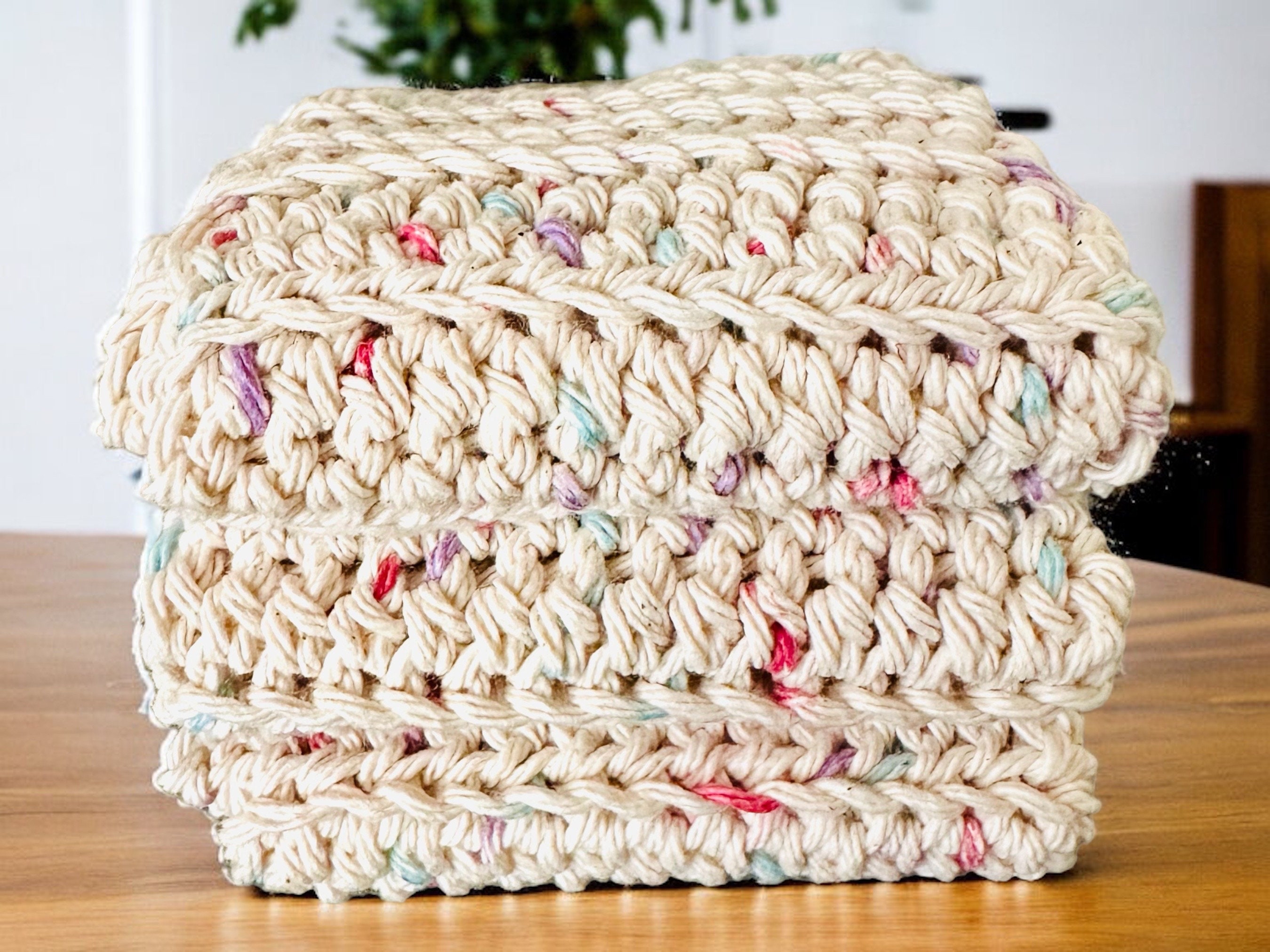 100% Cotton Dishcloth Handmade Dishcloth Light Weight Crochet Wash ...