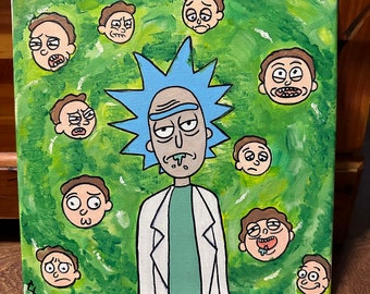 Neon Rick and Morty Acrylic Painting - Etsy
