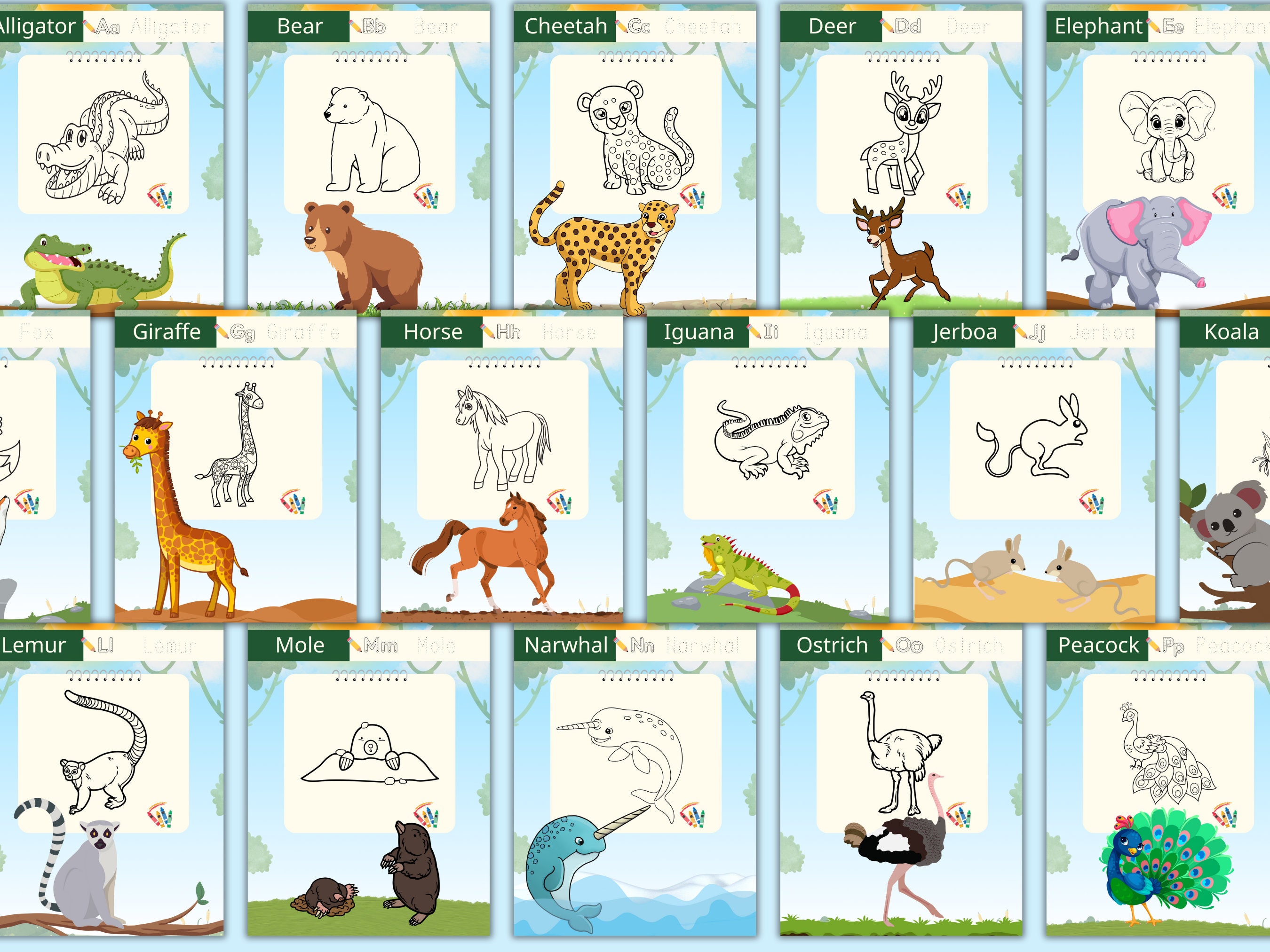 Zoo Animals Alphabet Busy Book Printable Toddler Learning Preschool ...