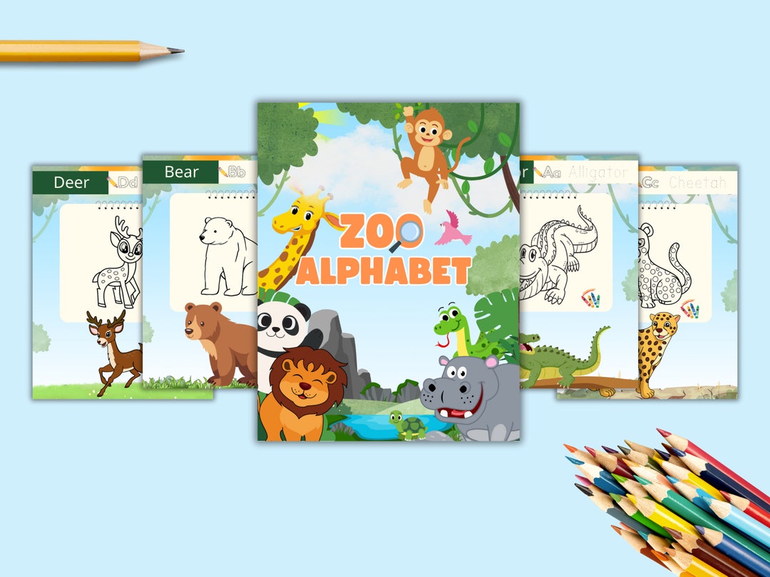 Zoo Animals Alphabet Busy Book Printable Toddler Learning Preschool ...