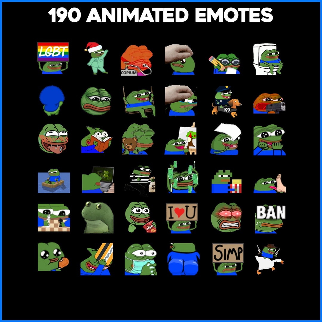 190 ANIMATED EMOTES PACK | Twitch | Youtube | Discord | Streaming - Etsy