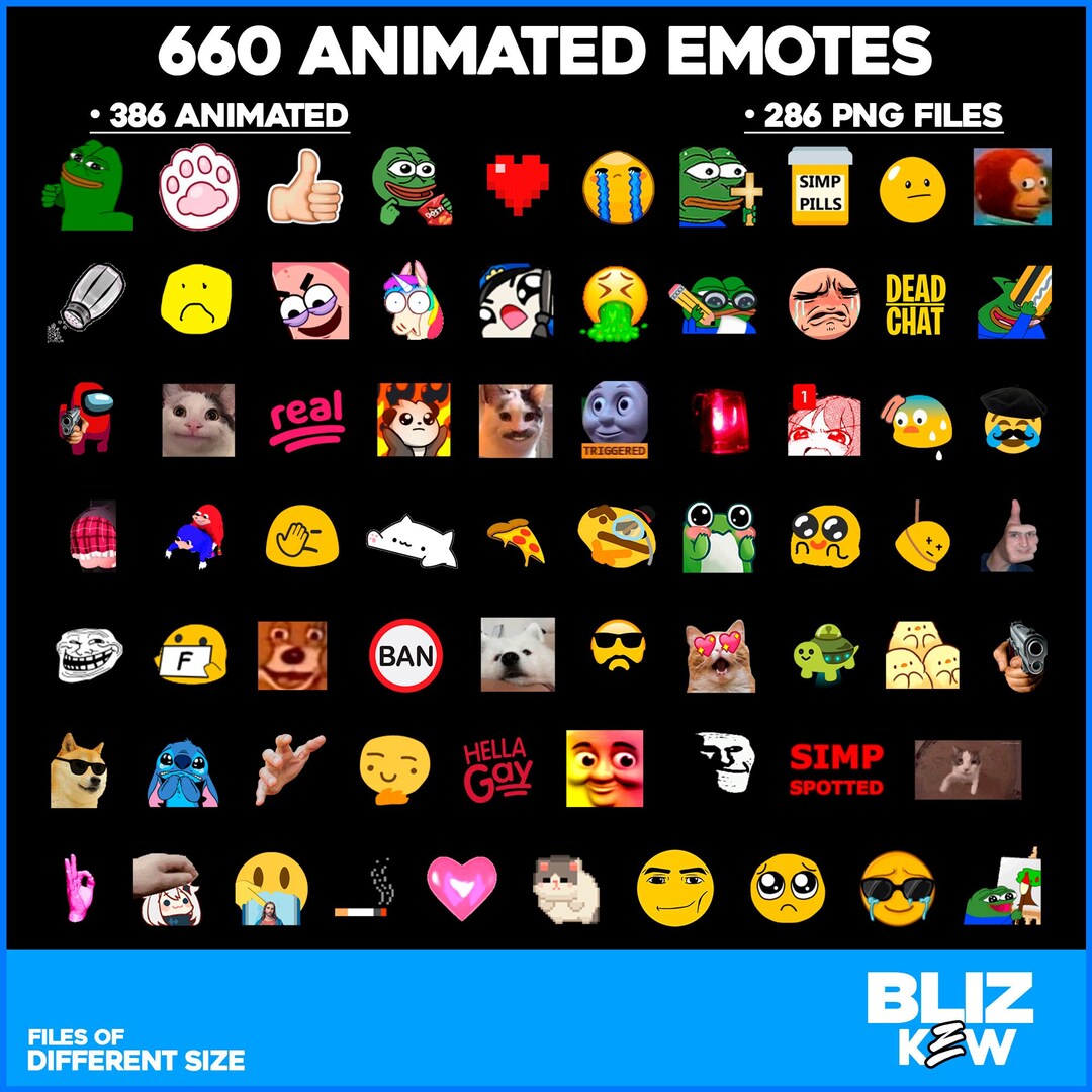 660 Emotes Mega Pack Twitch Youtube Discord Streaming And Png Files Etsy