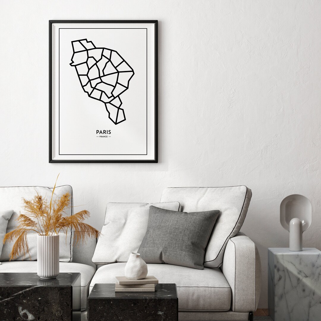 Paris City Map Poster - France Digital Download, Personalized ...
