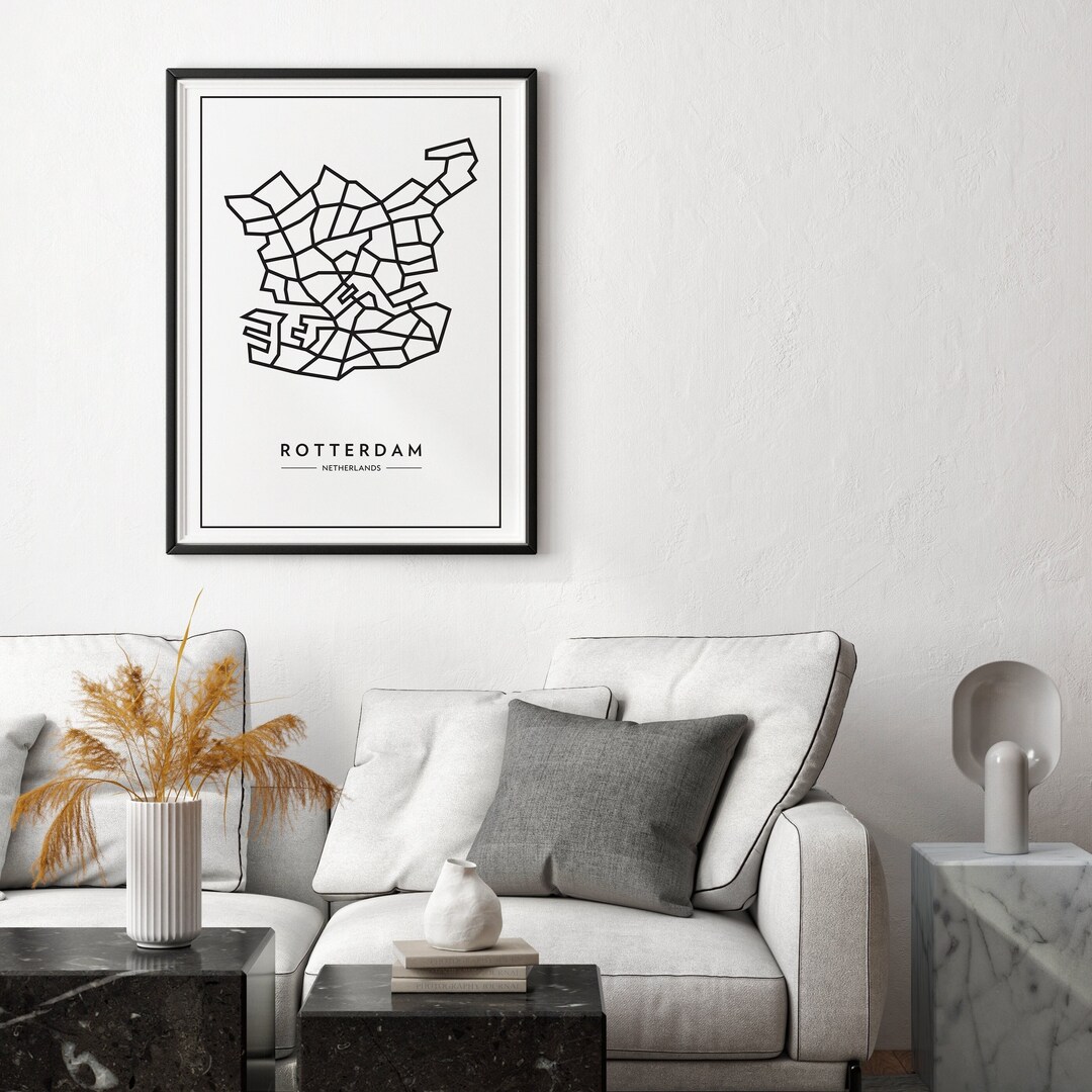 Rotterdam City - Netherlands Map Poster, Digital Download, Personalized ...