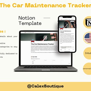 Notion Template Ultimate Car Maintenance Tracker & Log English Comprehensive Vehicle Service ...