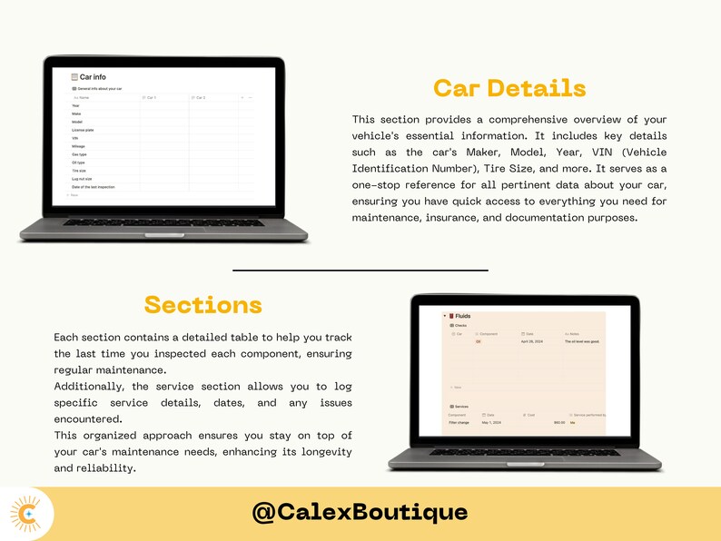 Notion Template Ultimate Car Maintenance Tracker & Log English ...