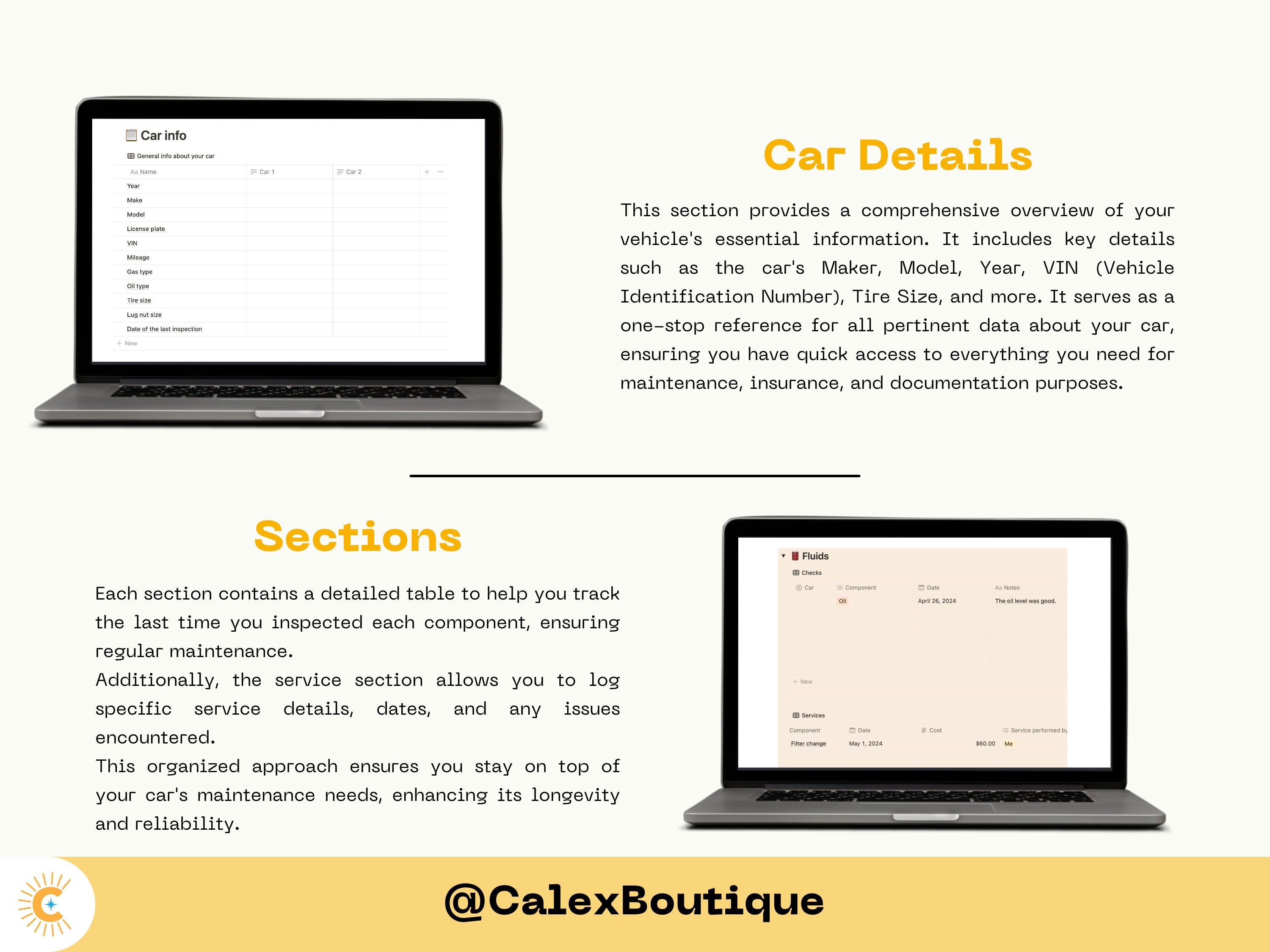 Notion Template Ultimate Car Maintenance Tracker & Log English ...