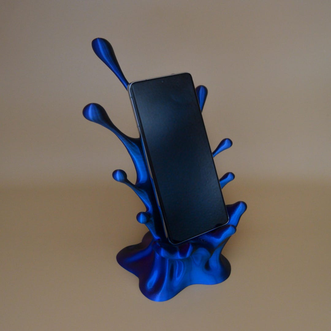 Splash Shaped Phone Holder: Modern Desk Accessory With Cable Management ...