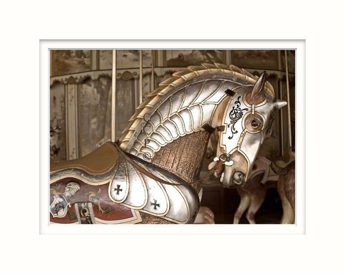 Carousel Horse, Sepia Photography, 8 X 10 Knights Steed, Templar ...