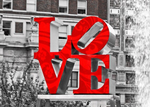 Red Love Textured Fine Art Photography Love Park 8 X 10 | Etsy