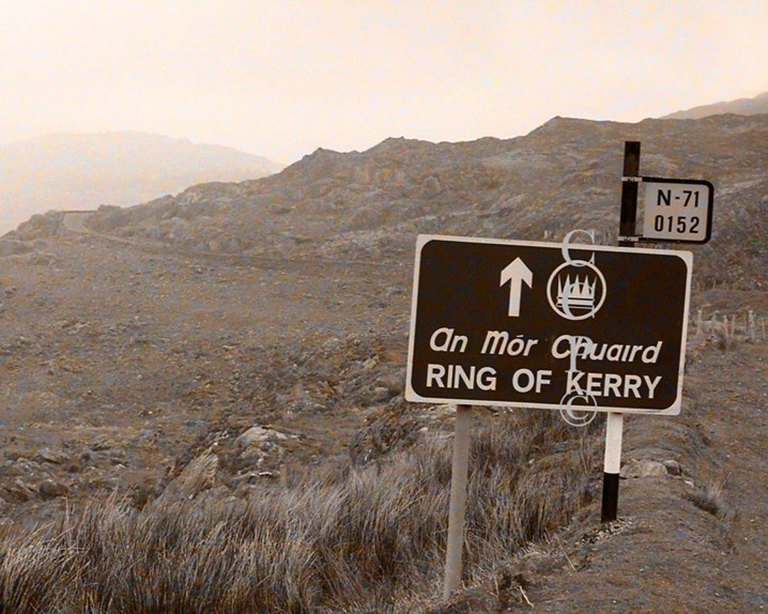 Ring of Kerry, Ireland Photography, Irish Road Sign, 8 X 10 Sepia Style ...