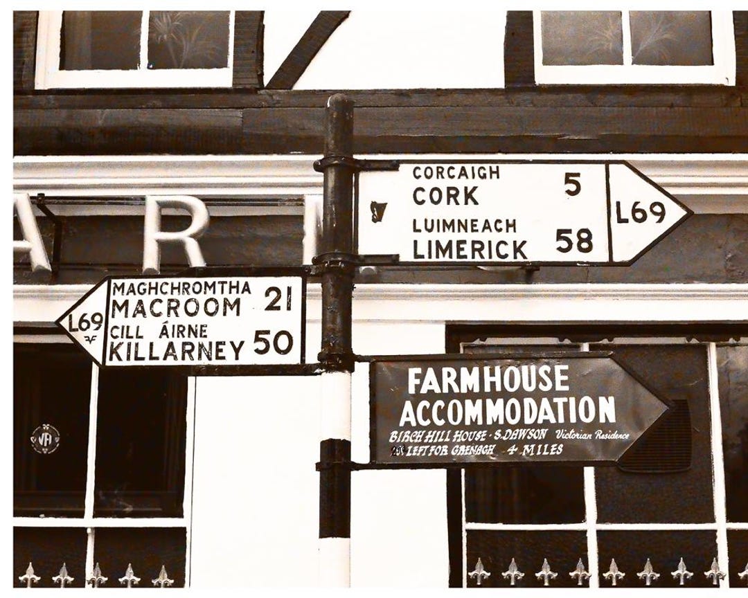 Irish Road Signs, Original Art Photography, Cork, Limerick, Killarney ...