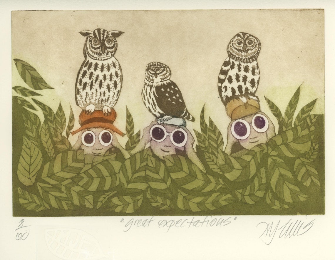 Etching Great Expectations hand printed on paper signed and | Etsy