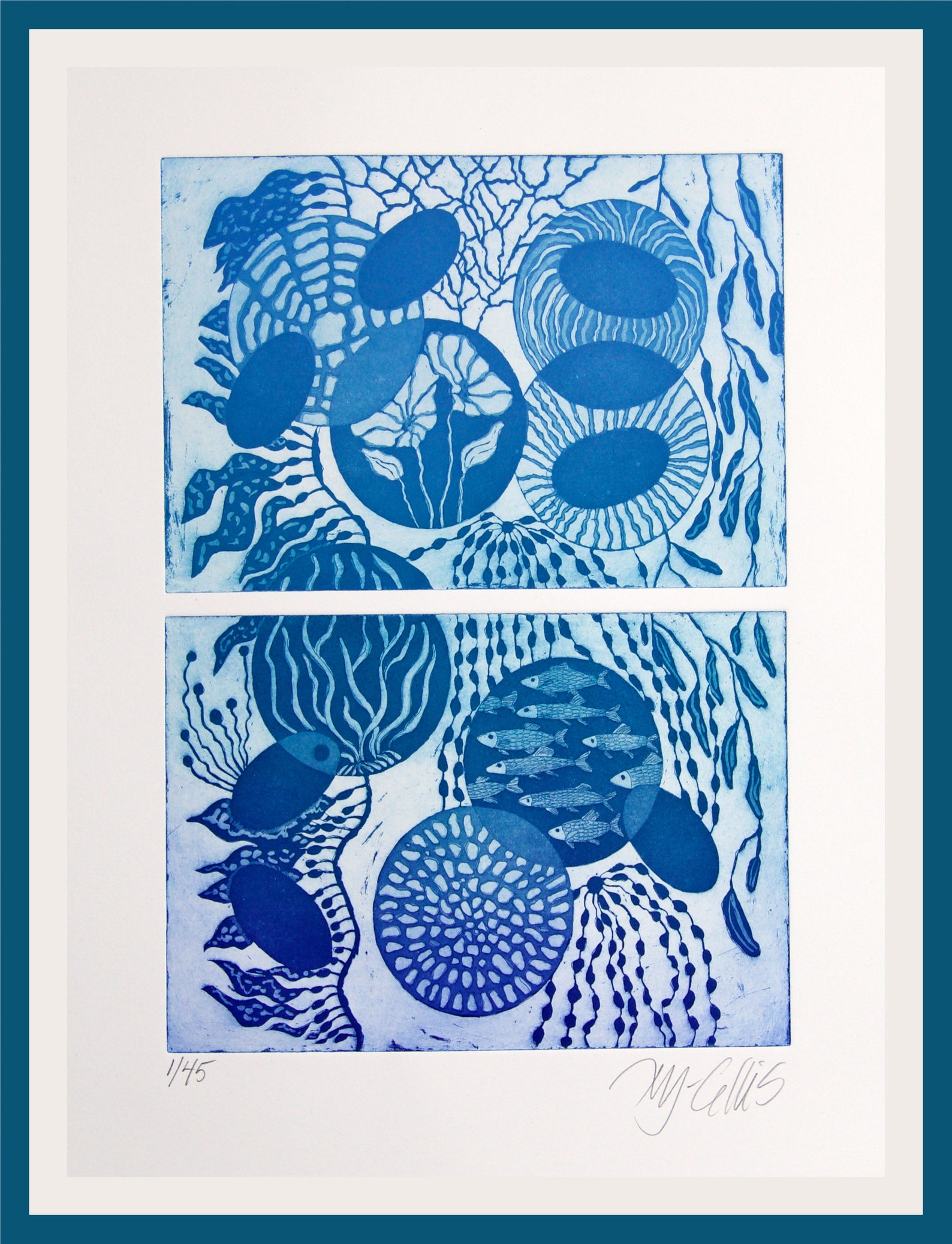 Reef Etching on Paper Handprinted and Signed Limited | Etsy